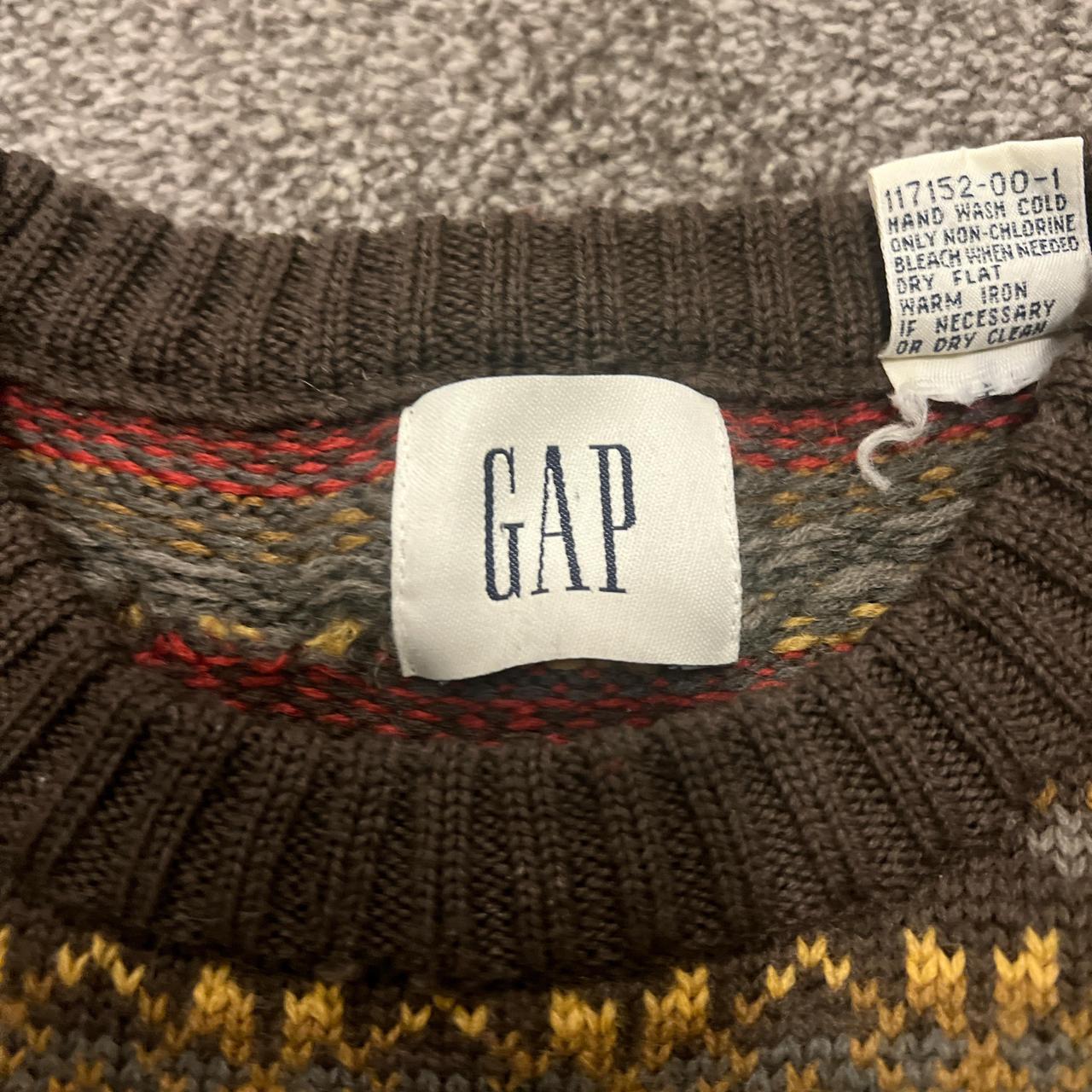 Gap vintage 90s multi-coloured sweater Size M so... | Depop