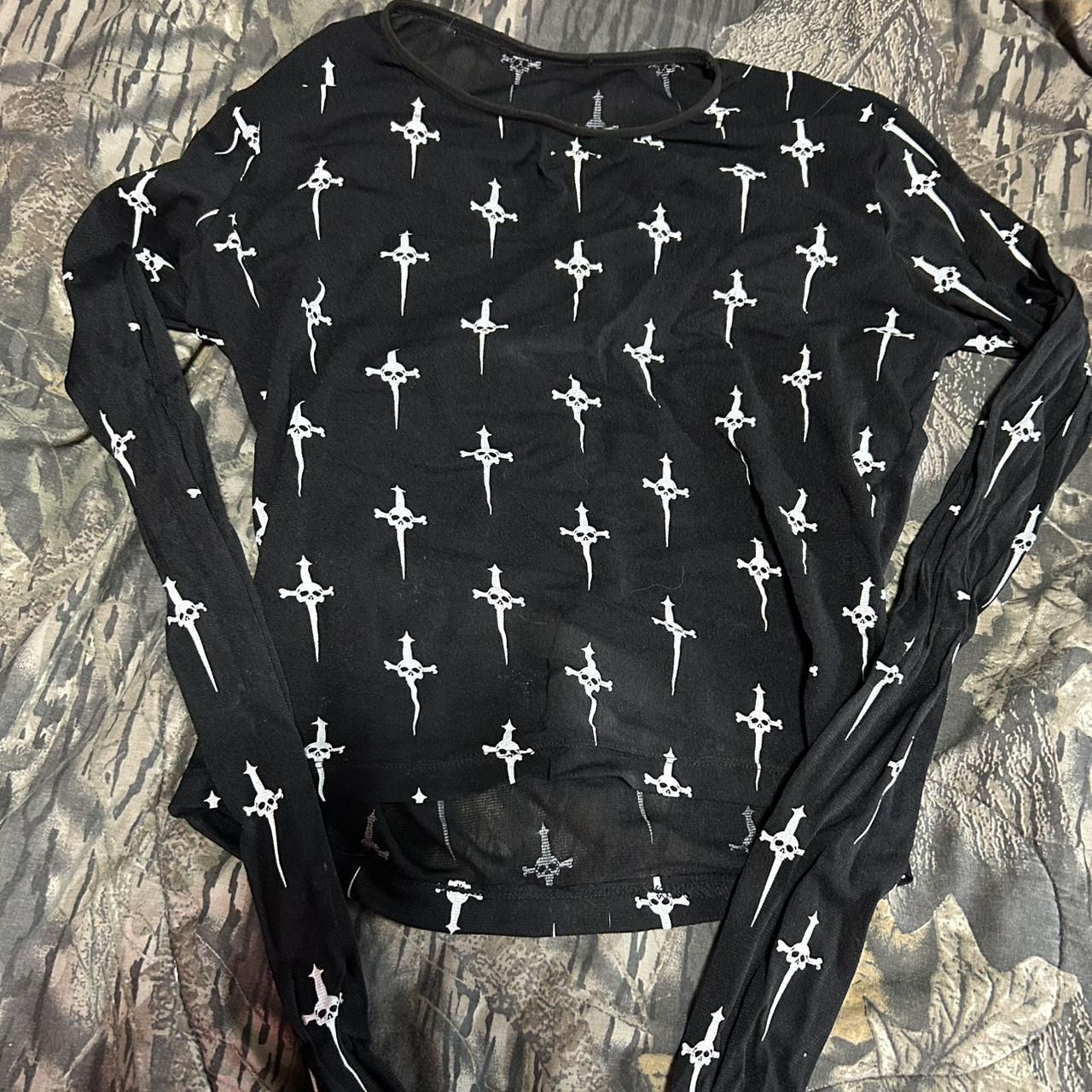 lip service dagger mesh top ˚୨୧⋆｡˚ ⋆ ୨୧ long sleeve... - Depop