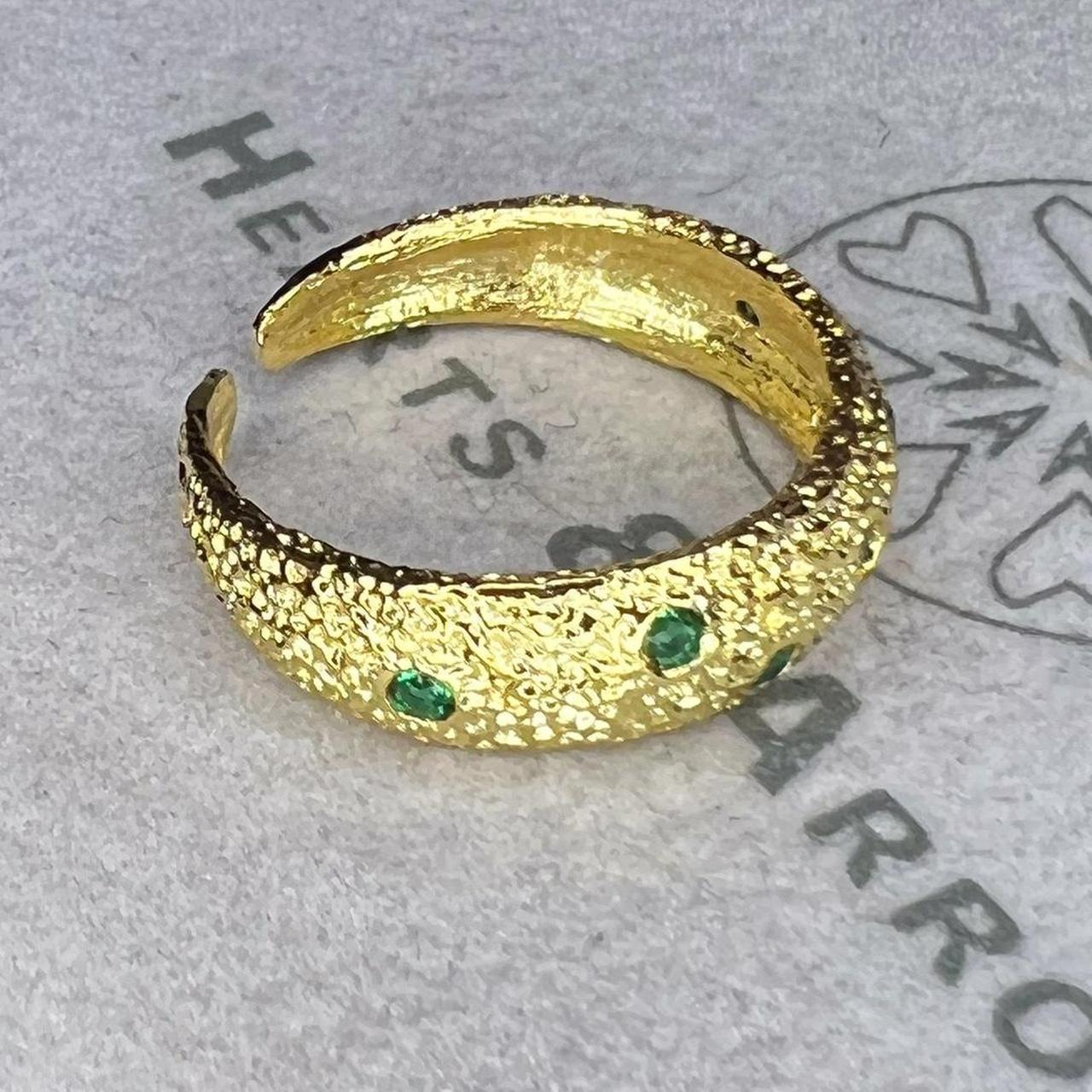 Unique Vintage style gold ring Unisex Adjustable... - Depop