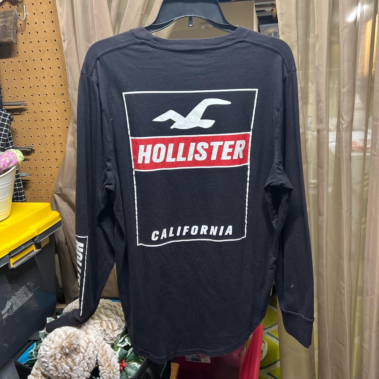 Hollister Box Logo Long Sleeve Size L. Price is $10 - Depop
