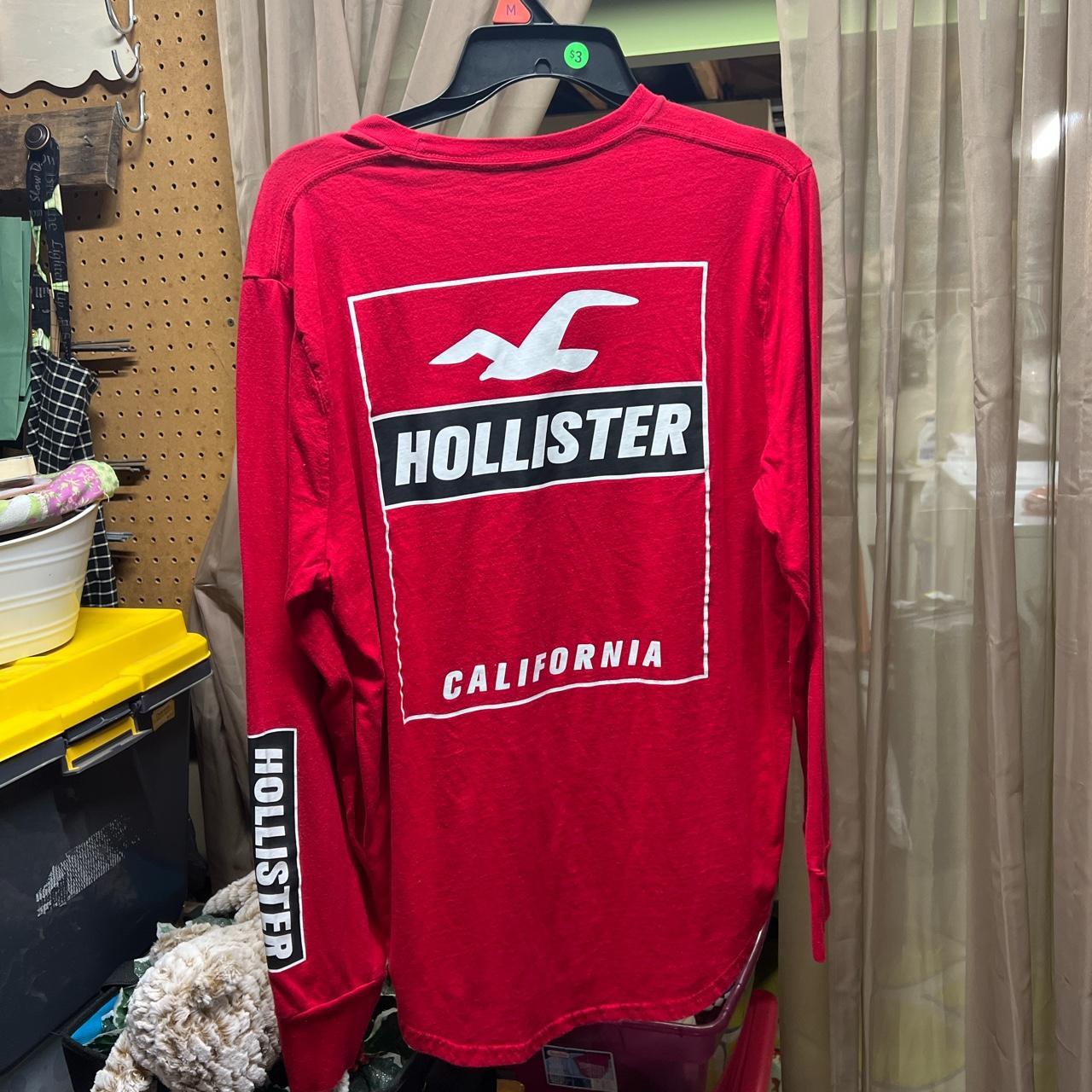Hollister Box Logo Long Sleeve Size L. Price is $10 - Depop