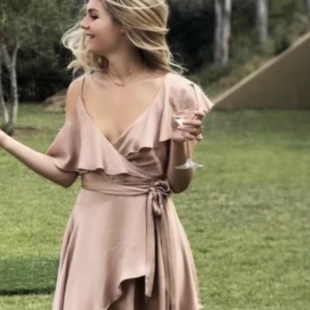 Zimmerman 100% silk Musty Pink Ruffle knee length... - Depop