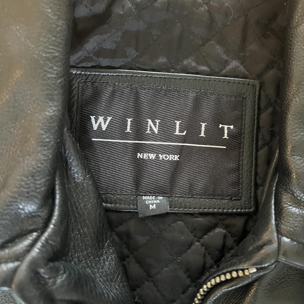 Vintage leather jacket Winlit new york Cuffed... - Depop