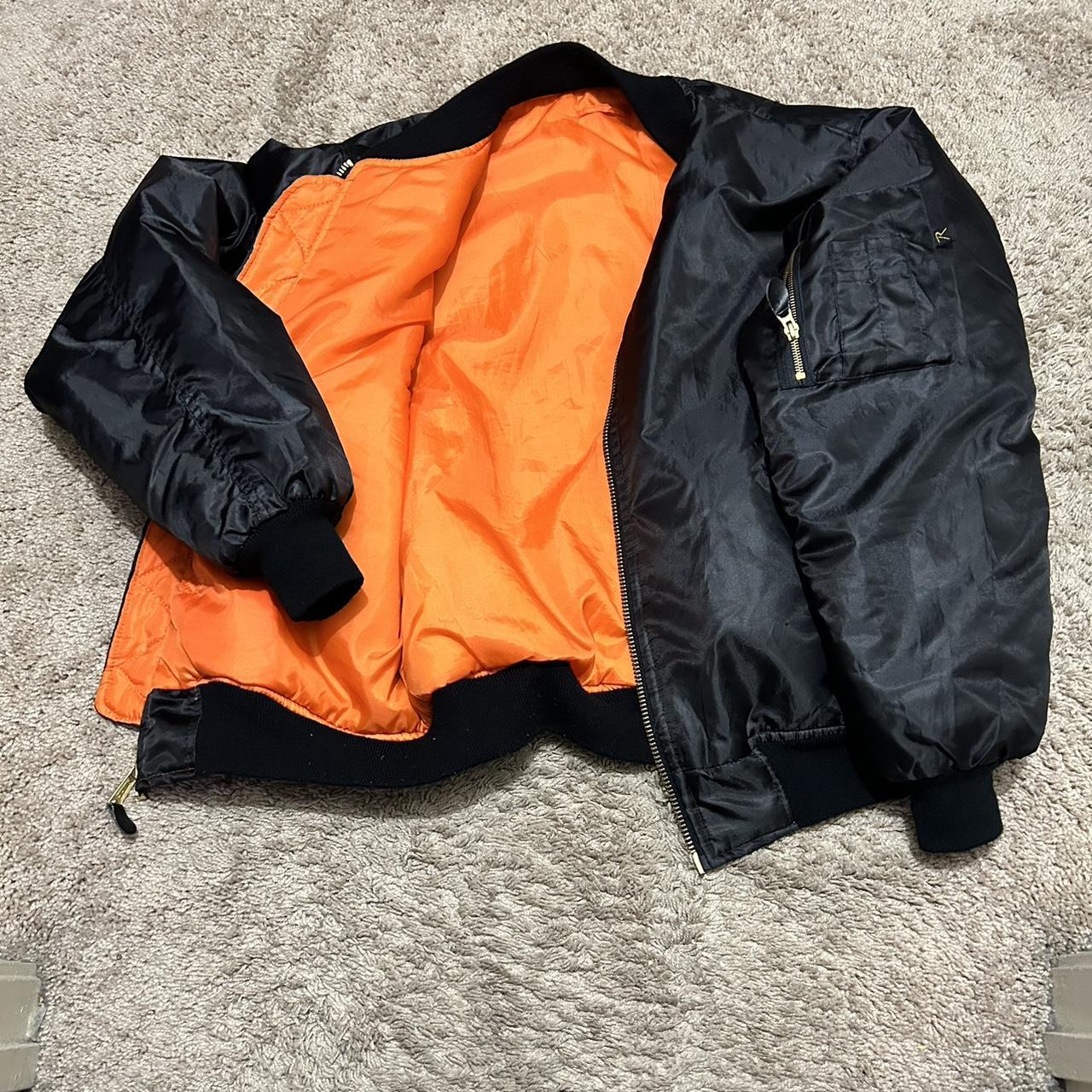 Black military bomber jacket Reversible Size large - Depop