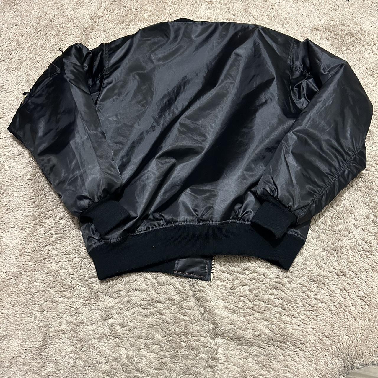 Black military bomber jacket Reversible Size large - Depop
