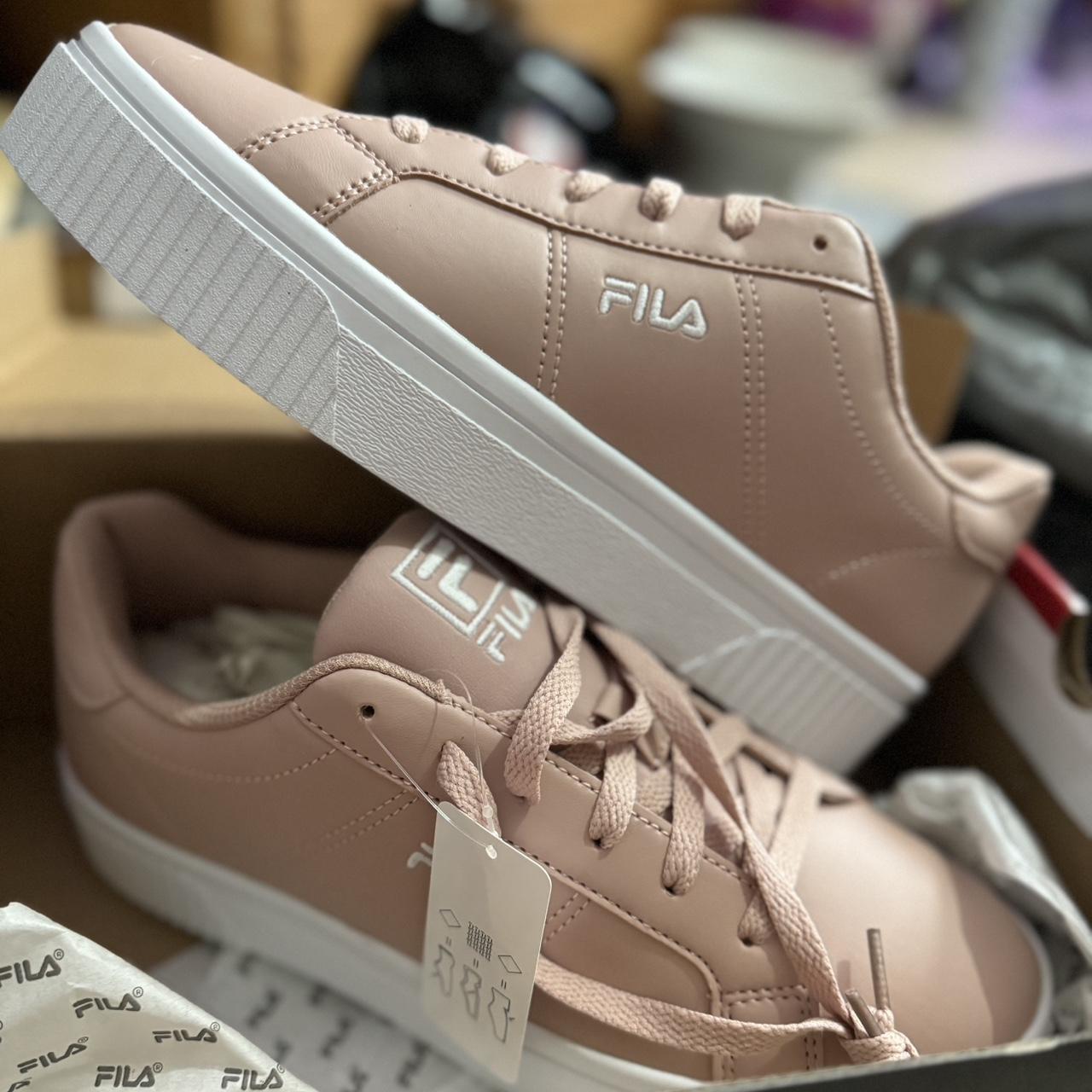 Fila platforms trainers size 6 1/2 never worn pink... - Depop