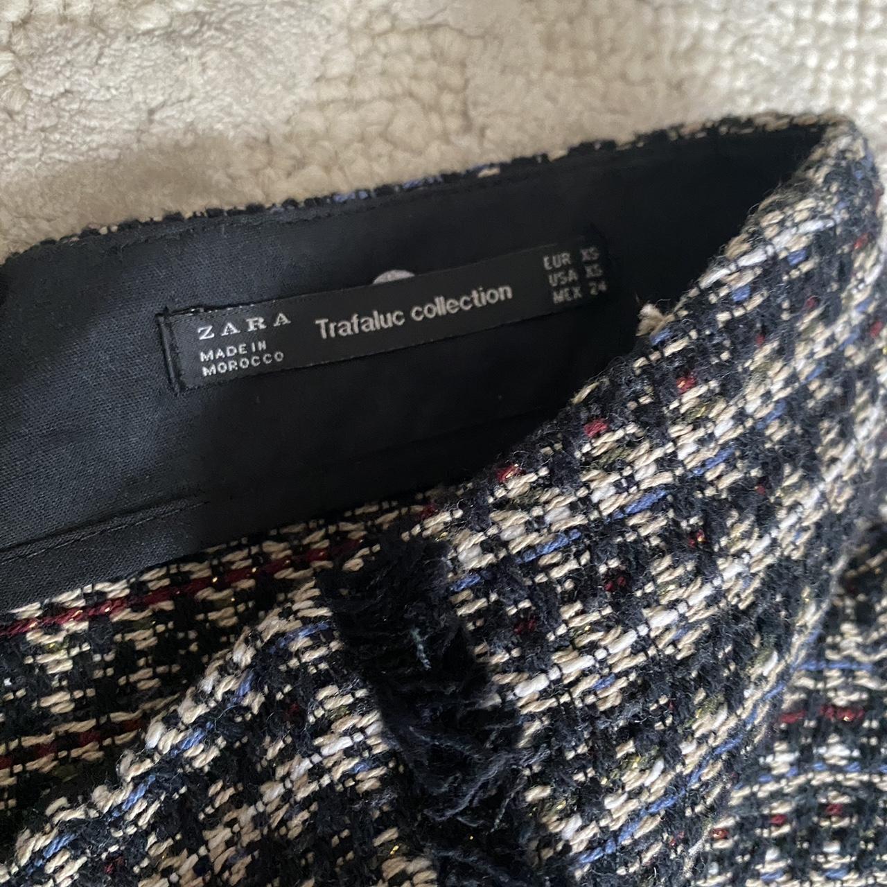 Beautiful multi colour tweed Zara mini skirt size xs... - Depop