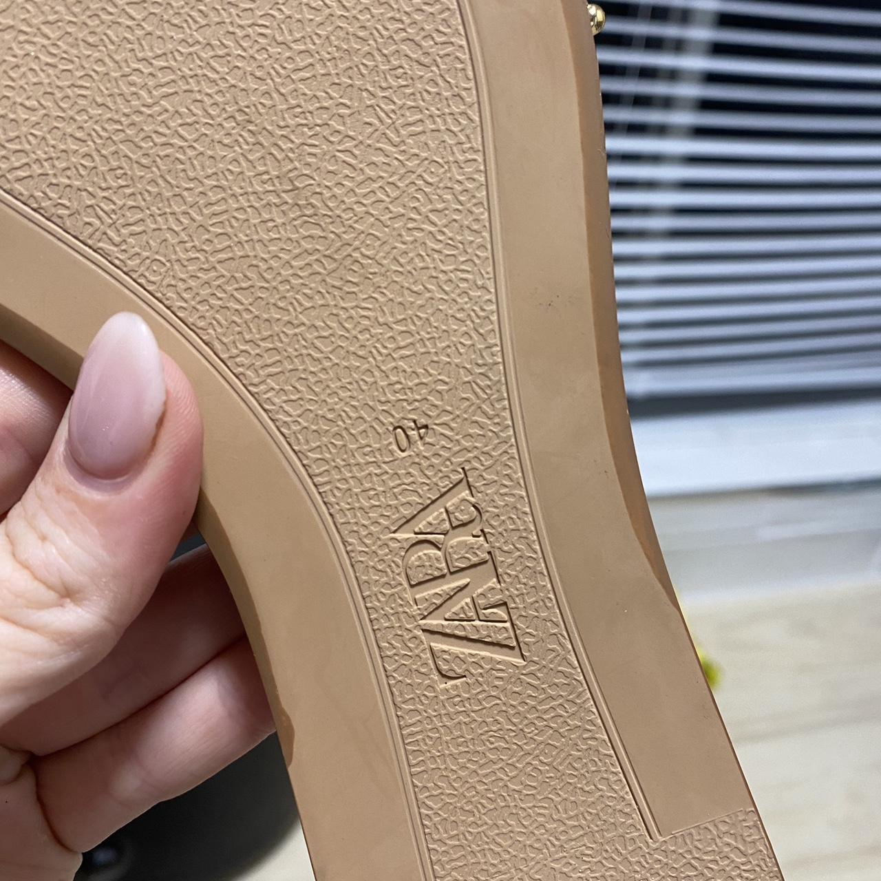 *BRAND NEW* Zara slides, nude with gold... - Depop