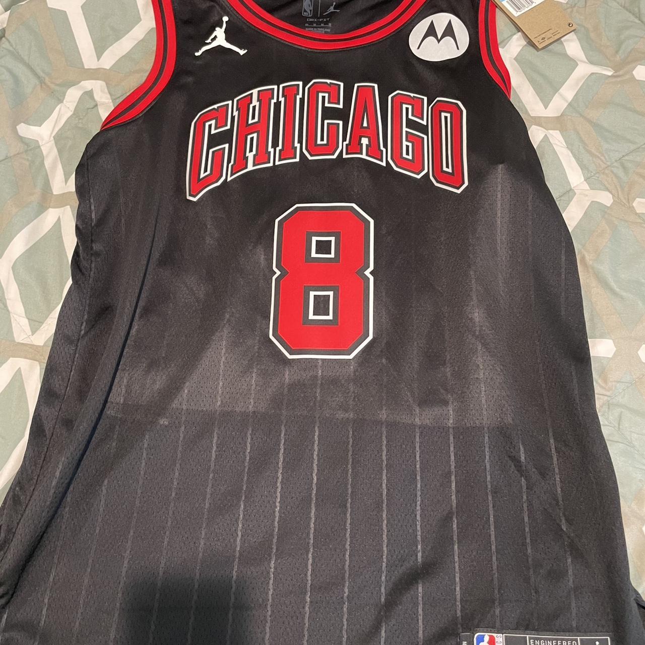 Chicago Bulls Zach Levine black and red jerseySize... | Depop