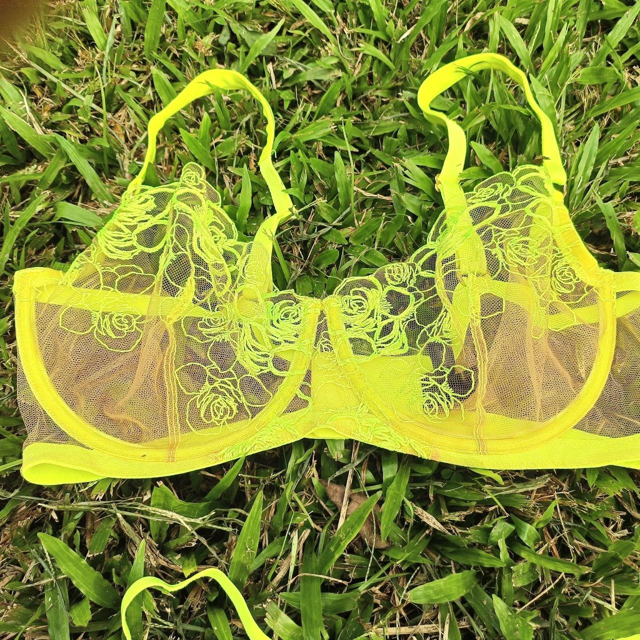 Honey Birdette Brief and Bra Lyndol Neon Brief Size... - Depop