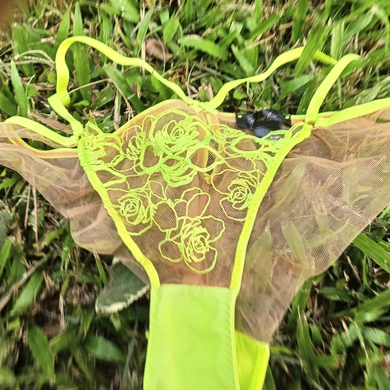 Honey Birdette Brief and Bra Lyndol Neon Brief Size... - Depop