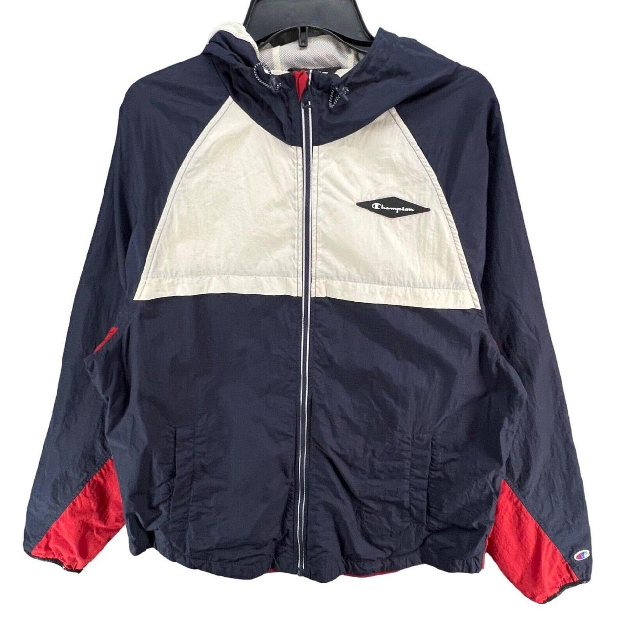 Champion Stadium Wind Jacket Mens Size L Red Blue... | Depop