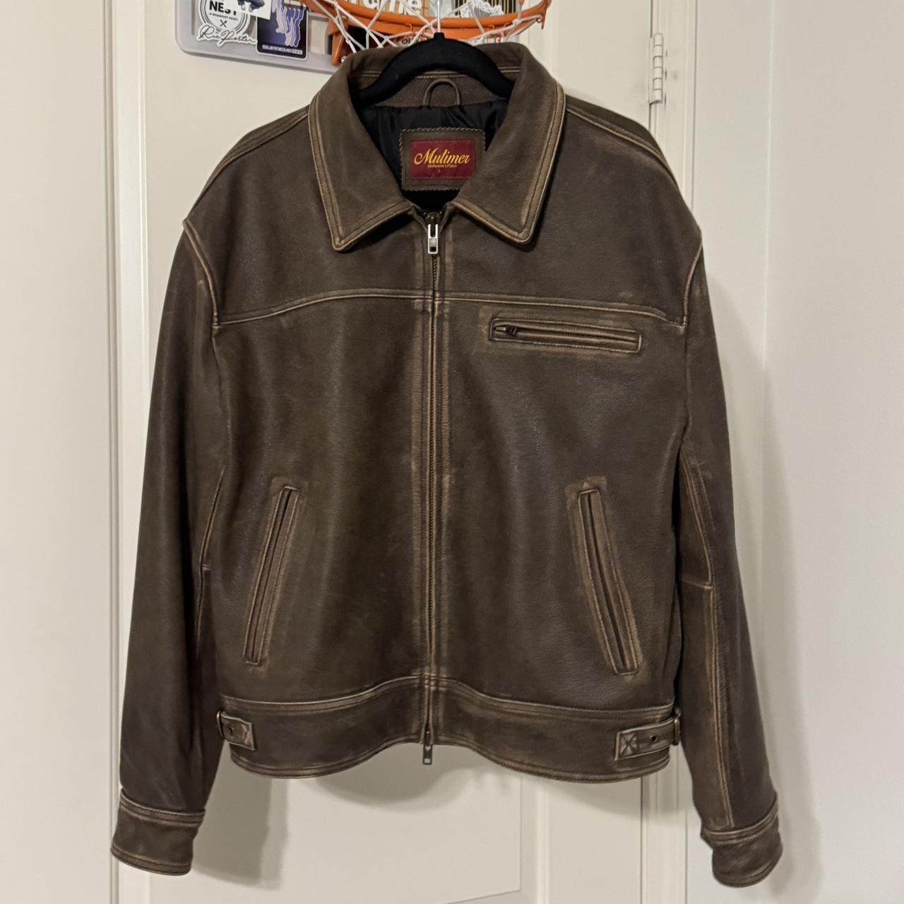 Brand New Mutimer Leather Jacket Size - L 100% Full... | Depop