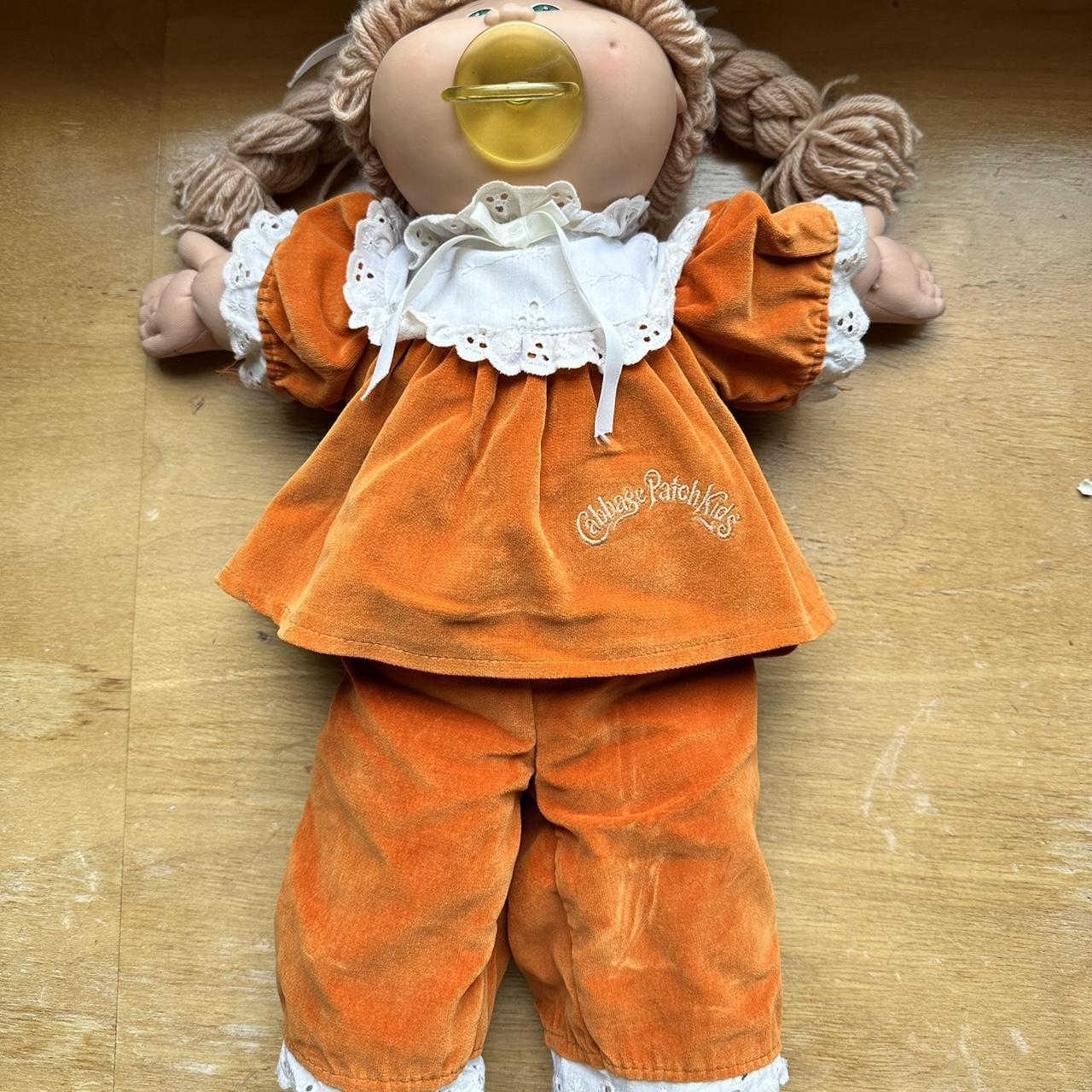 Vintage #CabbagePatchDoll in orange velvet outfit... - Depop