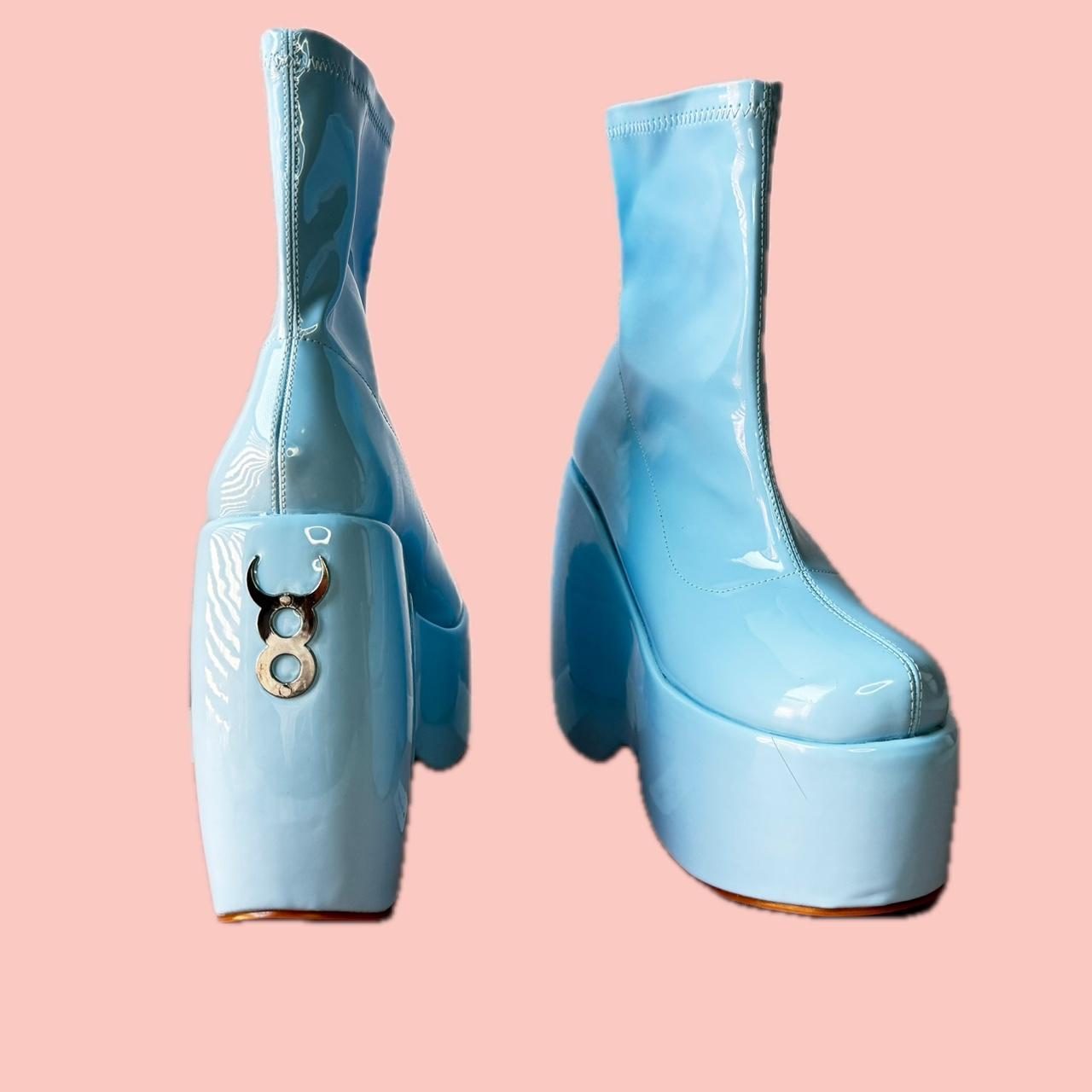 Baby Blue Platform Boots for Hot Gworls 🤍 PLS... - Depop