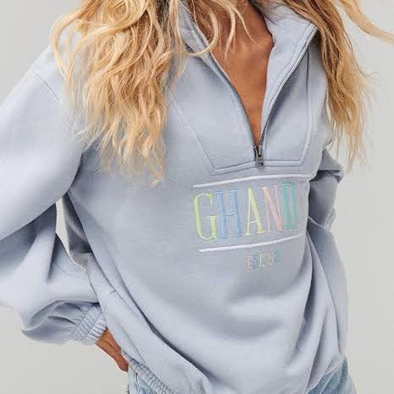 Ghanda Thrift Vintage Style Quarter zip Top Worn a... - Depop