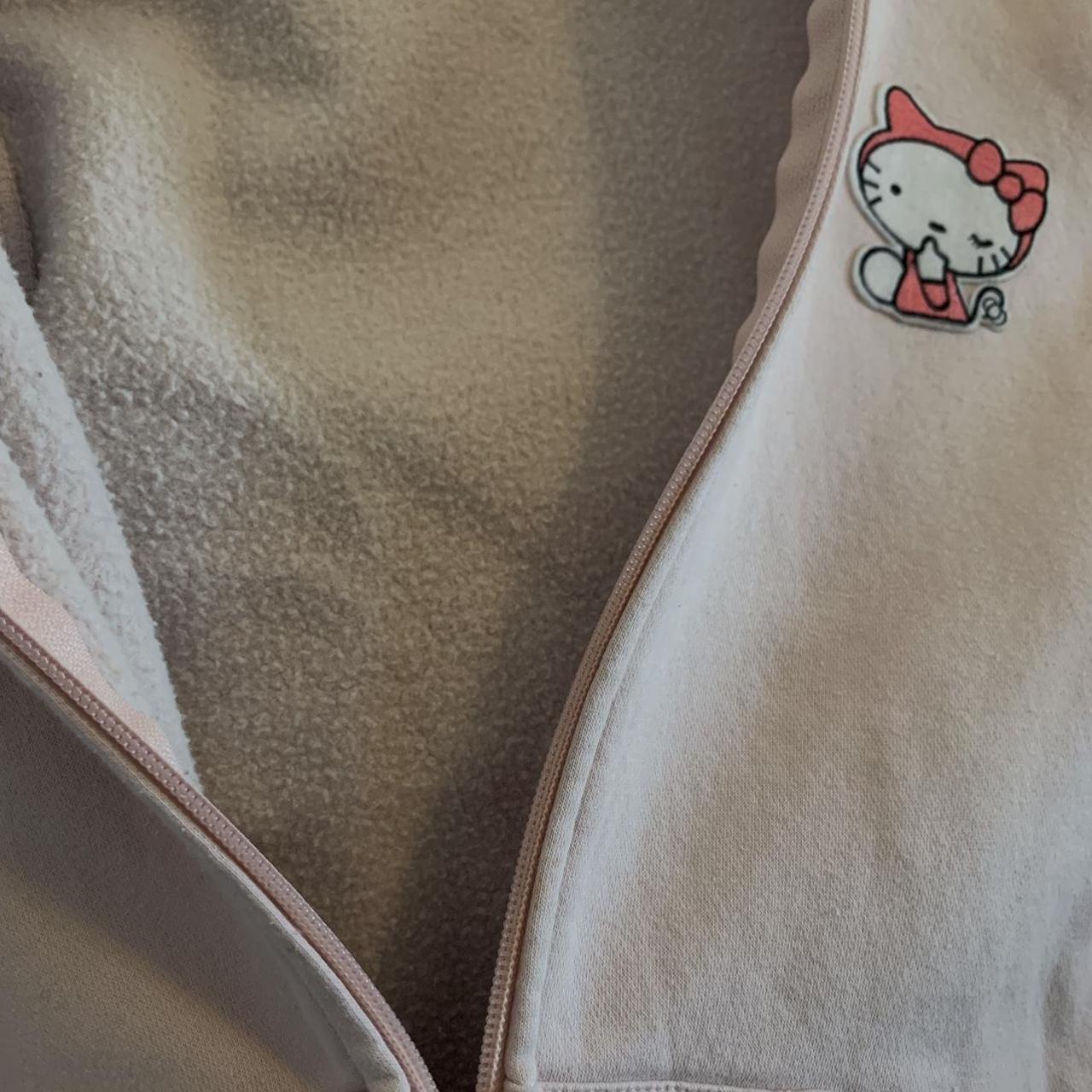 Pink HELLO KITTY zip up hoodies -Size Medium... - Depop