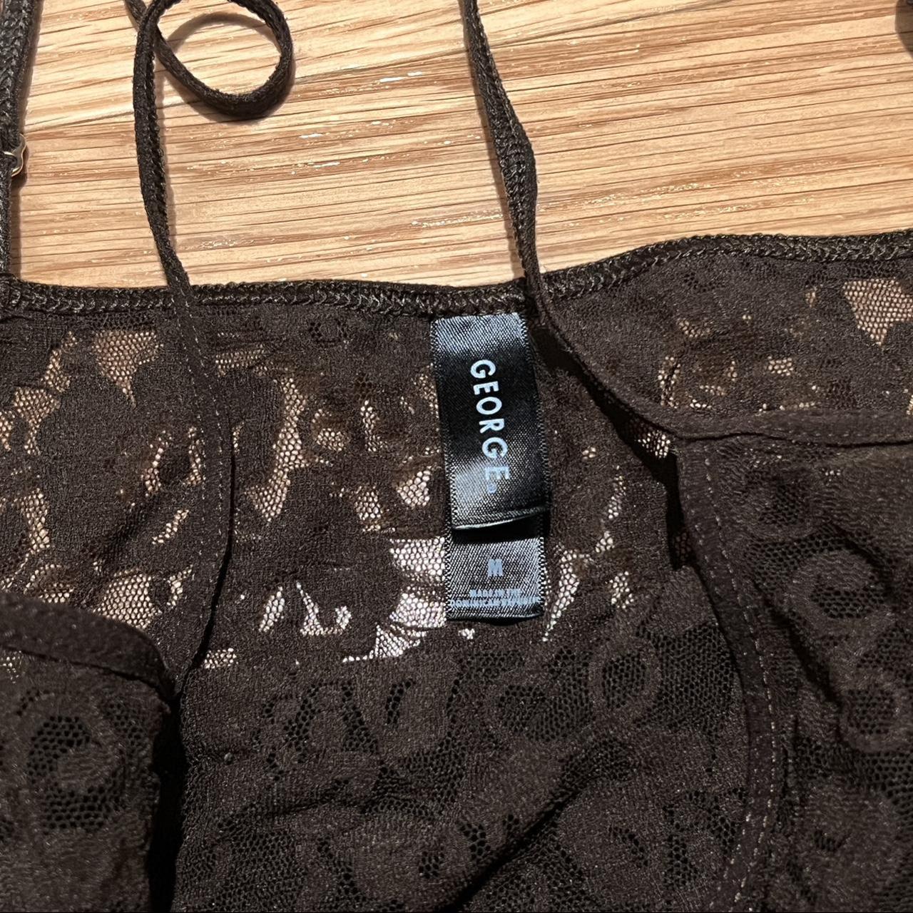 Dark brown George lace top size small can fit an xs... - Depop