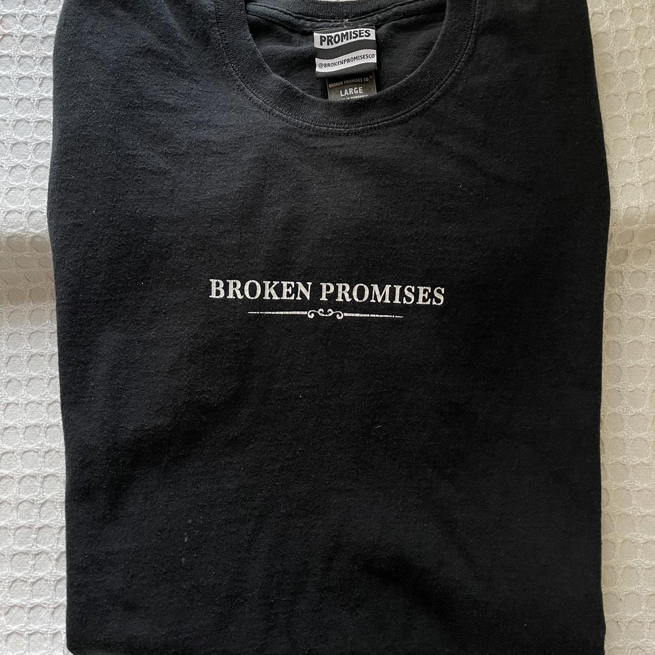 Broken Promises Co. graphic cotton tee men’s large... - Depop
