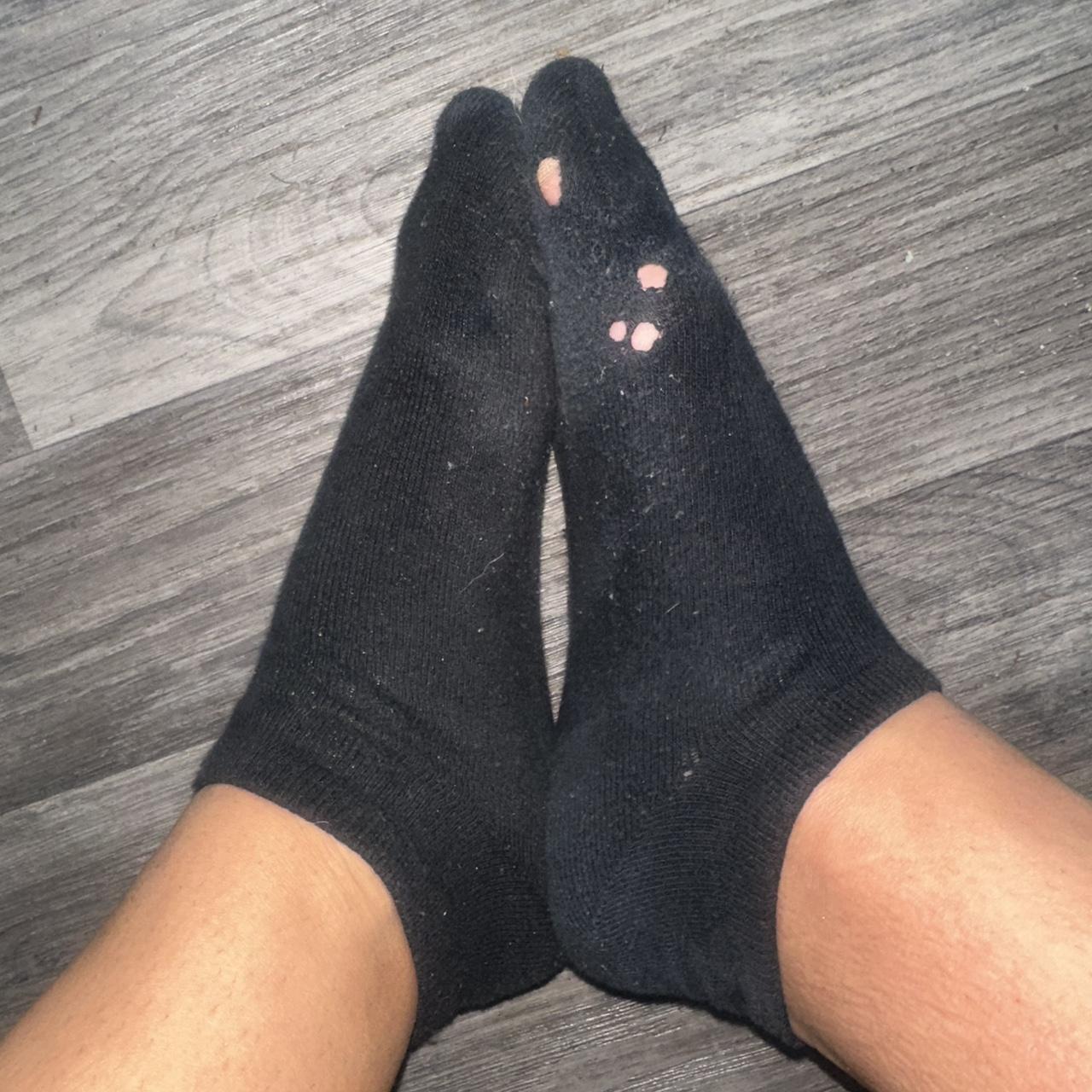 Black cotton socks; some signs of wear see photos ... | Depop