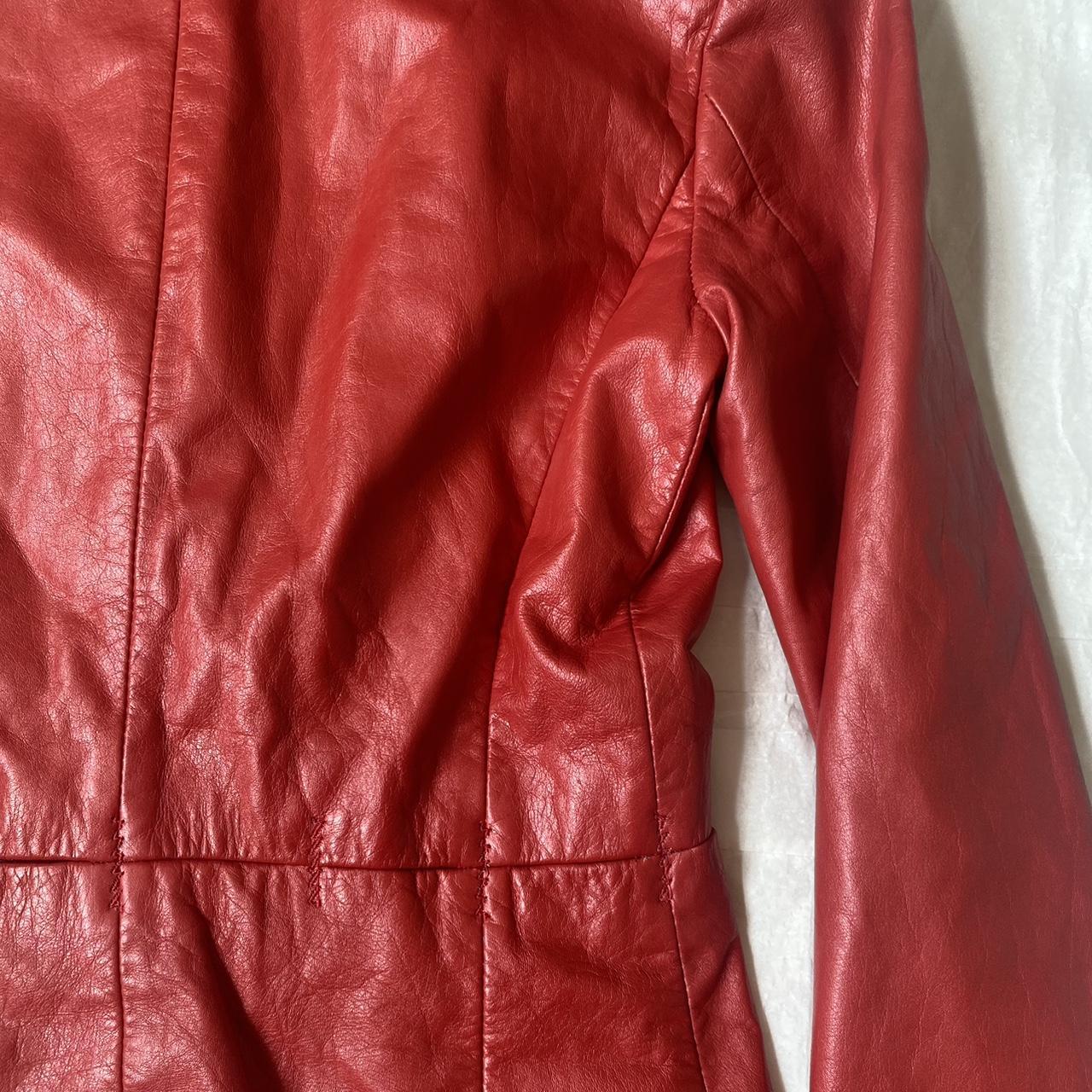 VINTAGE ITALIAN LEATHER jacket Gorgeous rare red... - Depop