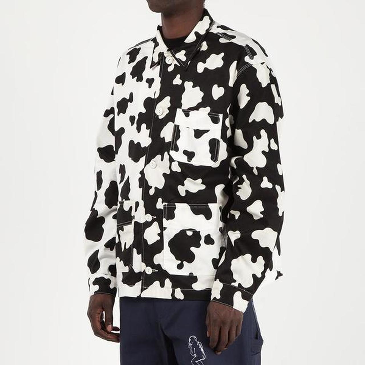 Brain Dead cow print work jacket. Never worn. Size... - Depop