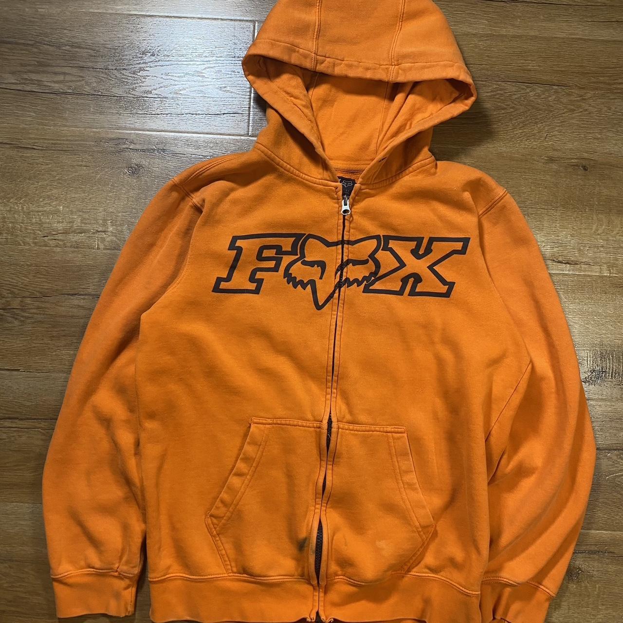 y2k Fox Racing Zip Up Size S small stain towards... - Depop