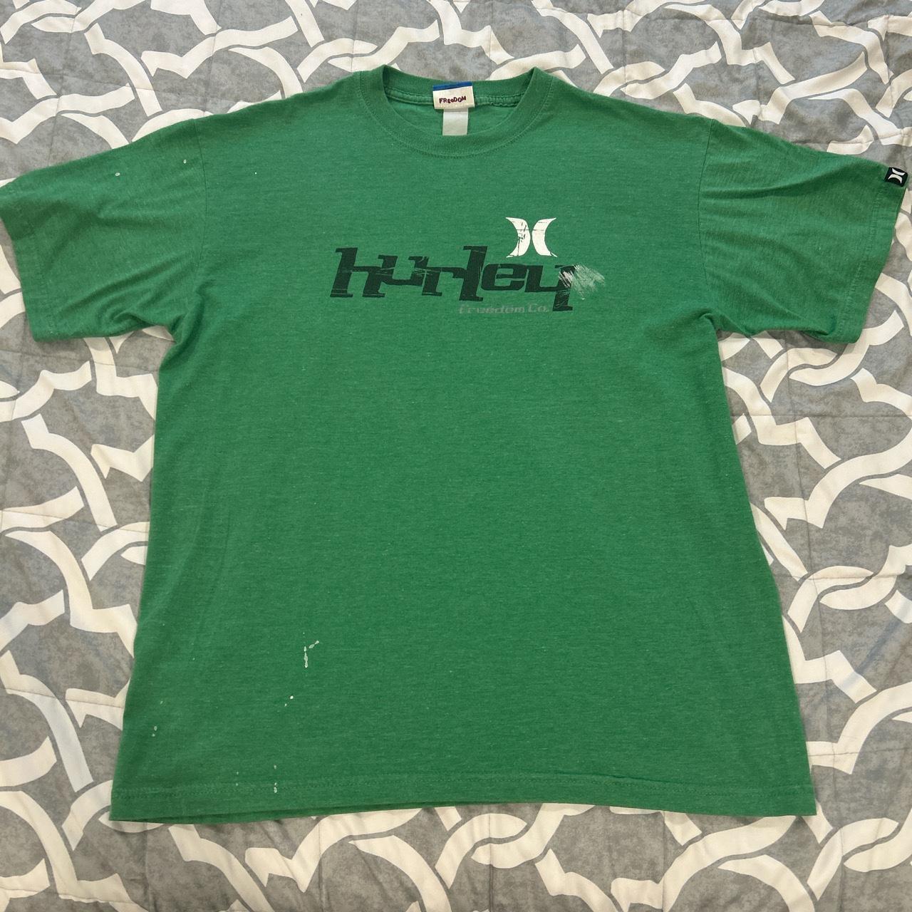 Hurley Green Y2K Graphic Tee Tag worn out but fits... - Depop