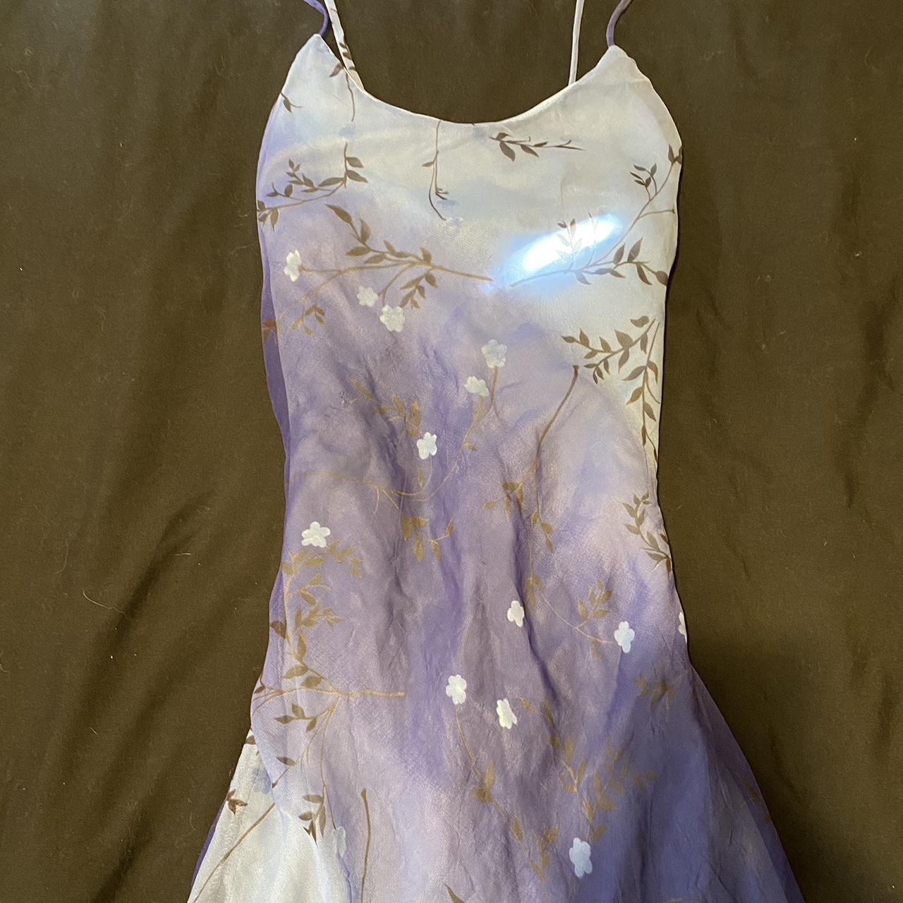 Vintage light/dark blue floral dress from rampage! - Depop