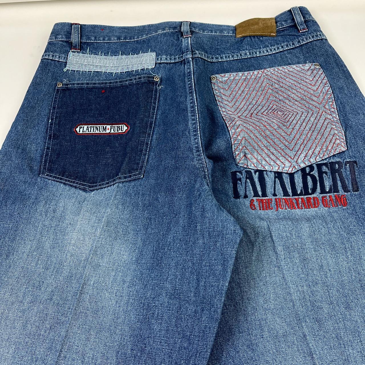 baggy deadstock fubu jeans hemmed to 38/30 tagged... - Depop
