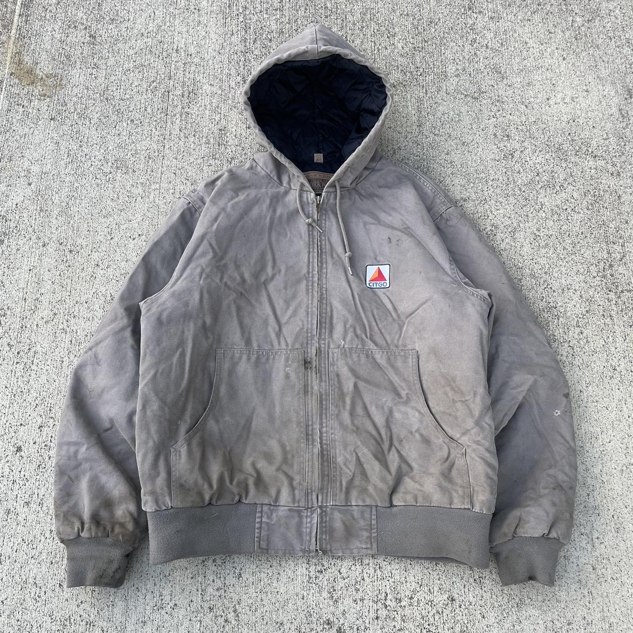 Carhartt type Worker / Workwear Jacket Sz L Flaws... - Depop