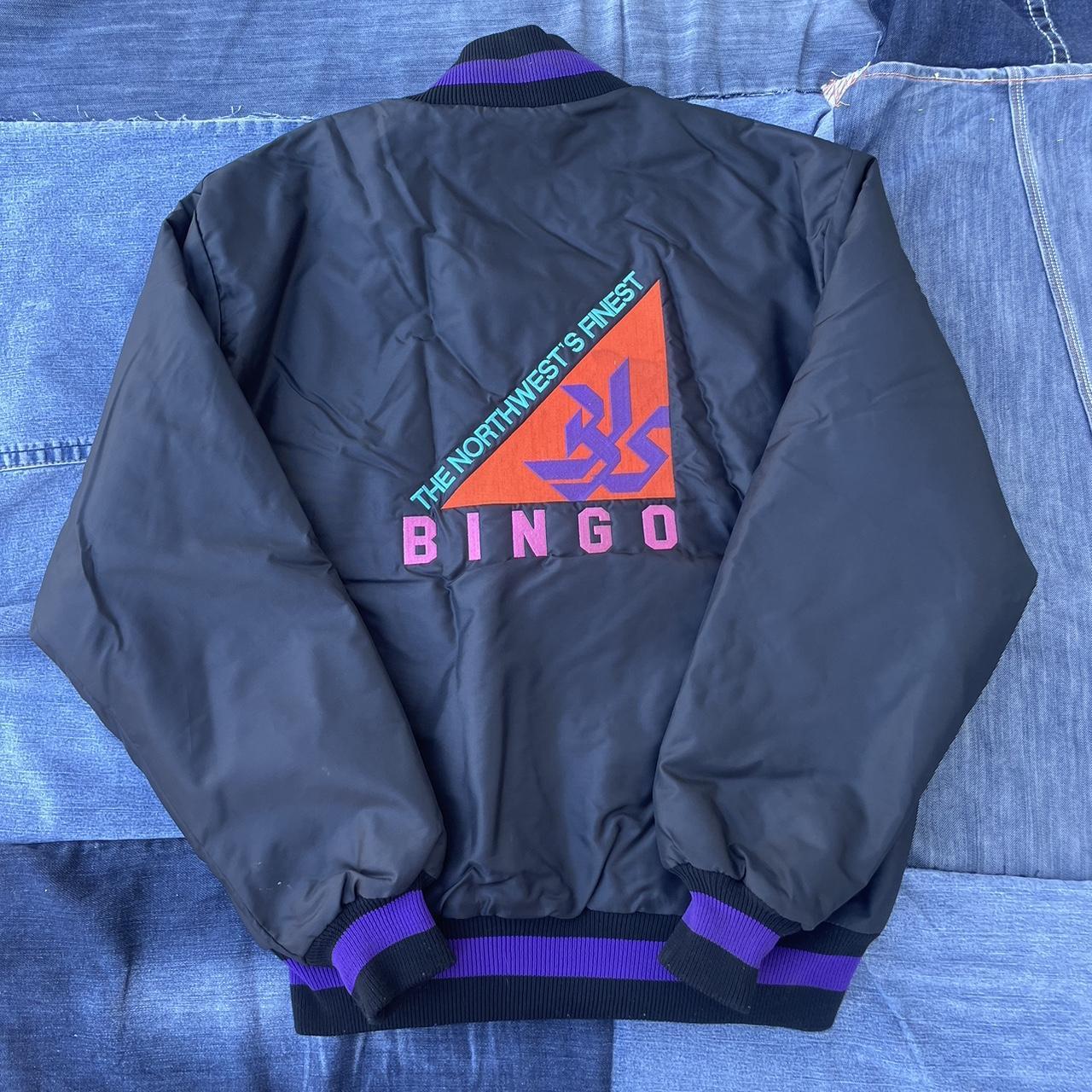 🍁 Vintage Bingo bomber jacket sz M measures 26 x 23... - Depop