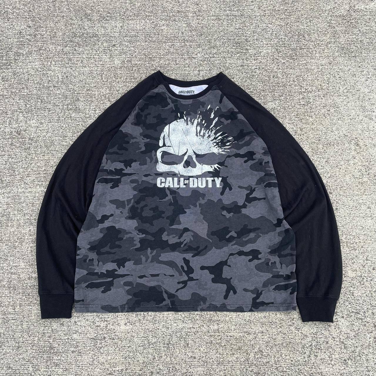 2000s Call Of Duty Y2k grunge skull camo long sleeve... - Depop
