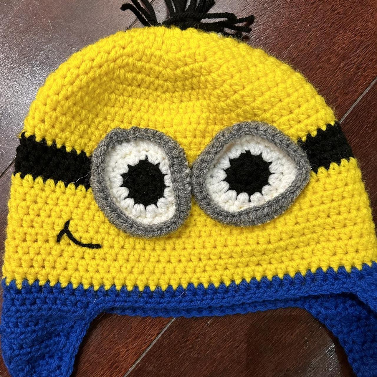 Yellow and blue crochet Minion hat #kidcore #minion... - Depop