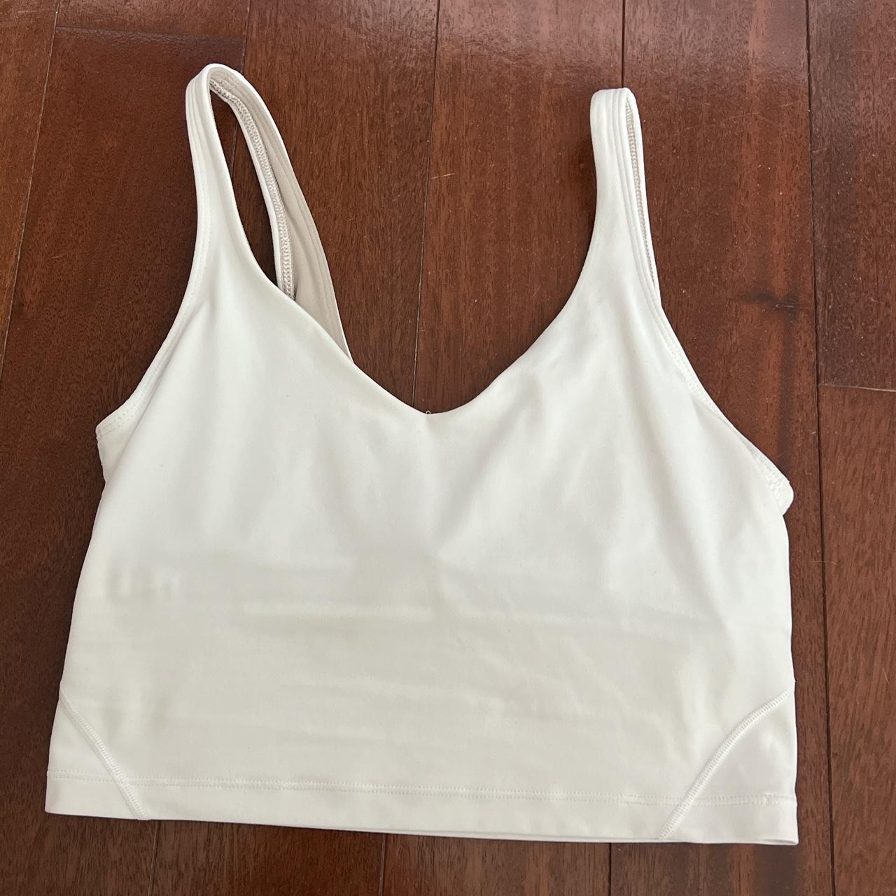 Lululemon white align tank •little blue stain on... - Depop