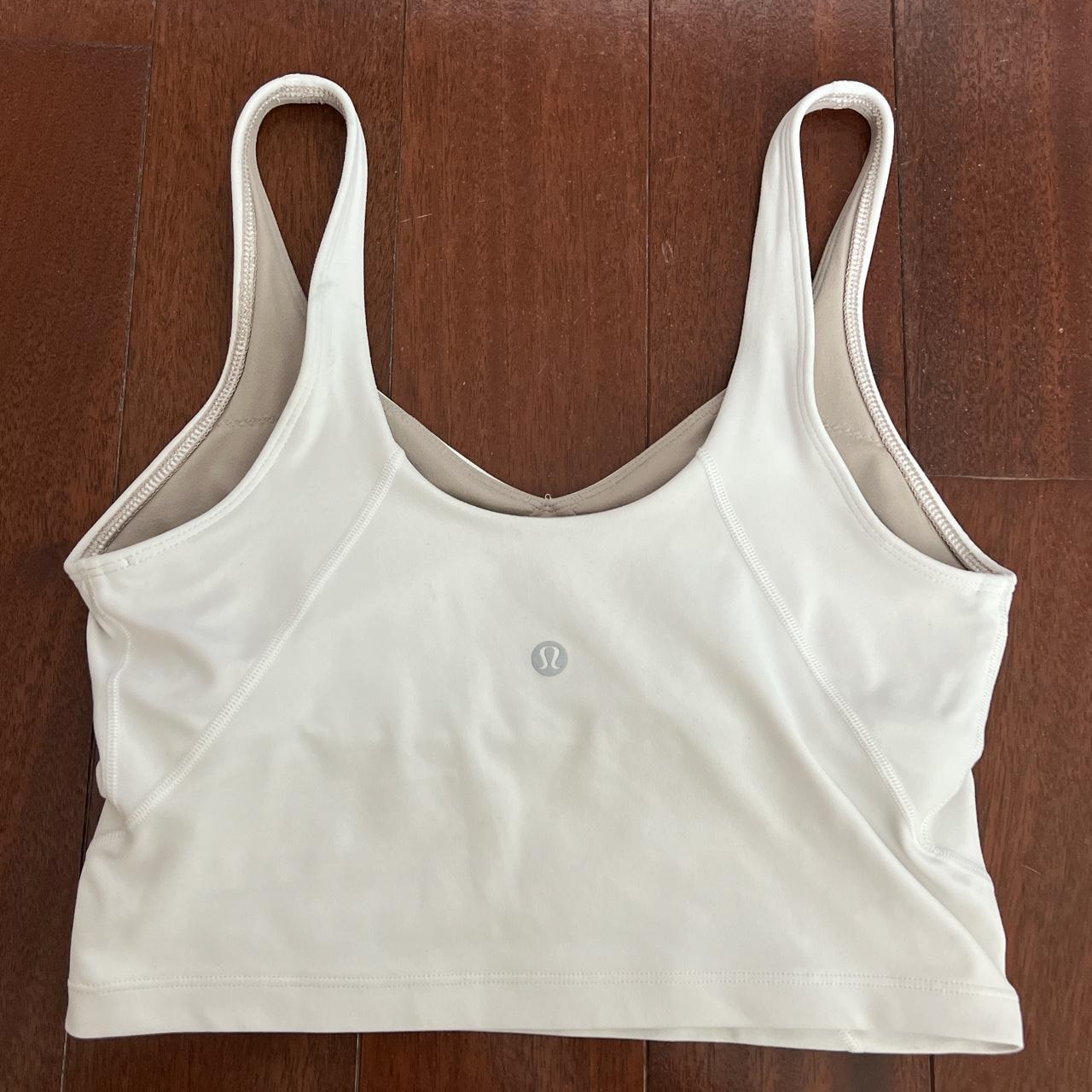 Lululemon white align tank •little blue stain on... - Depop