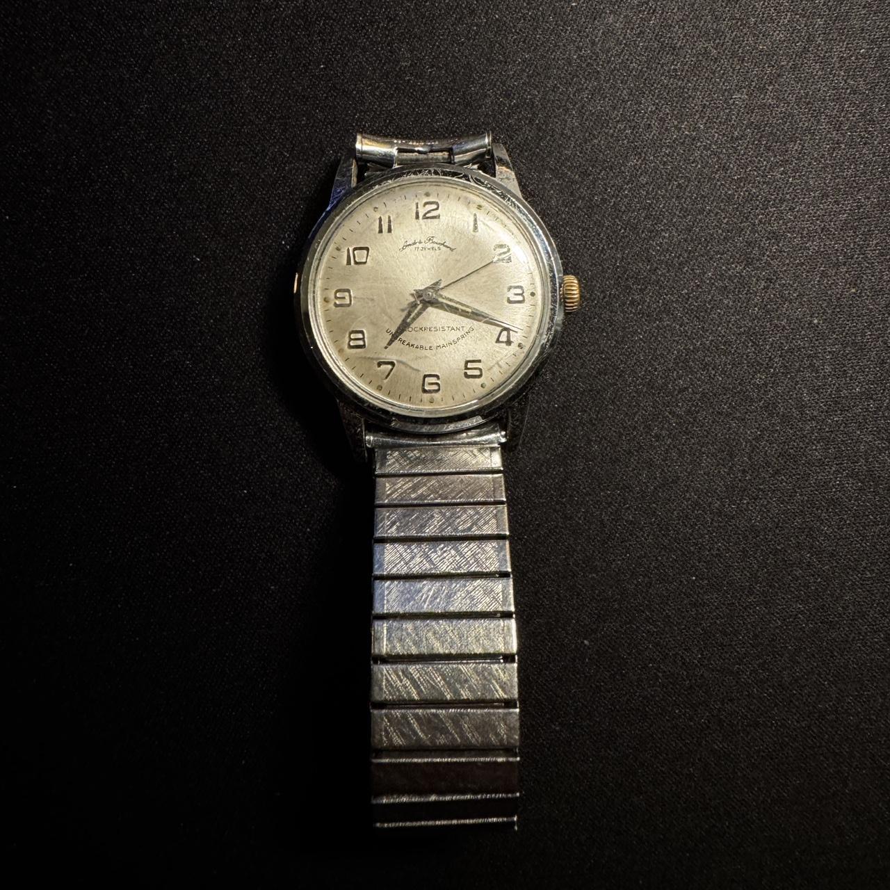 Silver André Bouchard vintage wind up watch in... - Depop