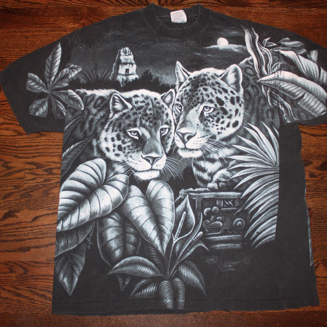 AOP Nature Leopard shirt Tag Hanes Measurements... - Depop