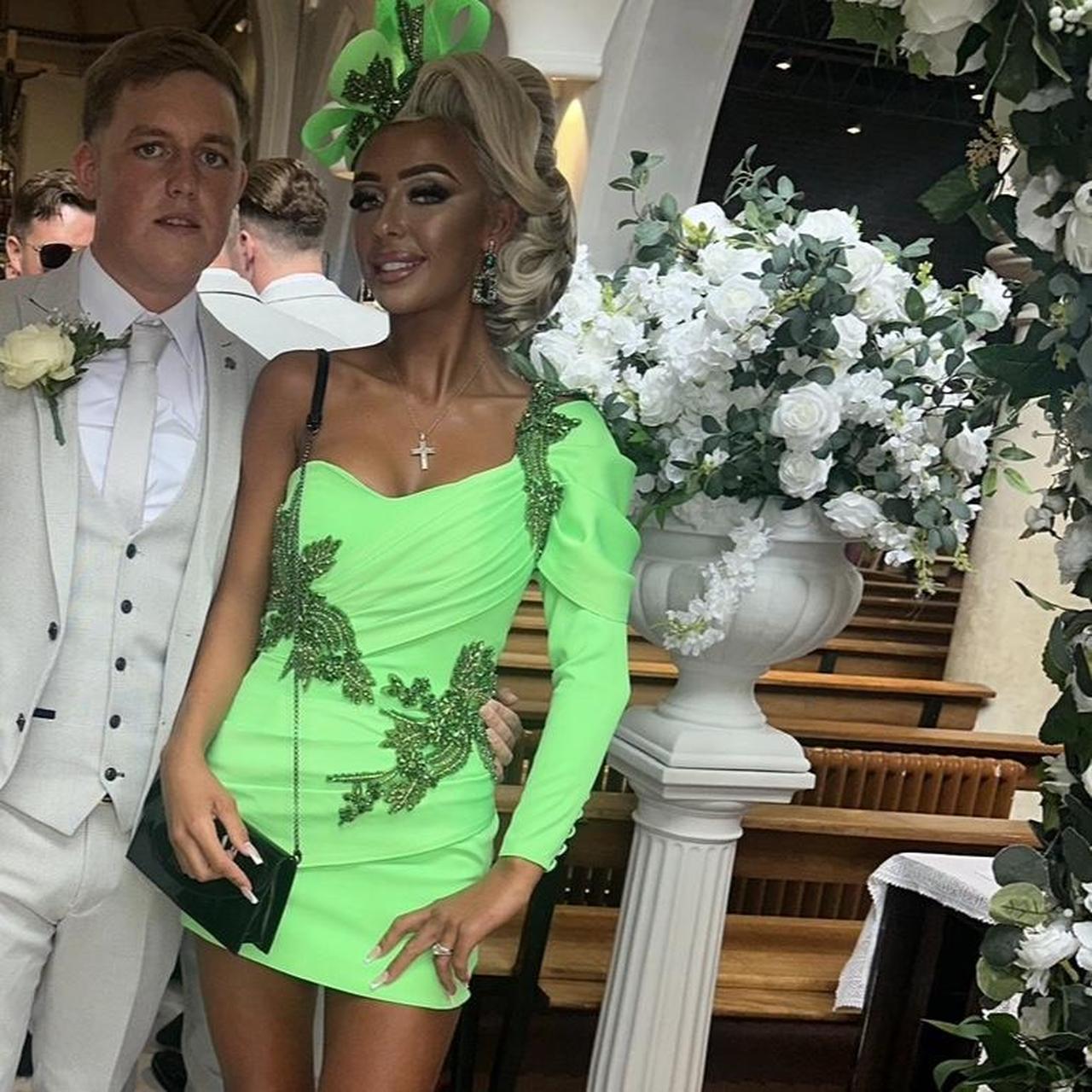 Green mark melia dress worne just for chapel still... - Depop