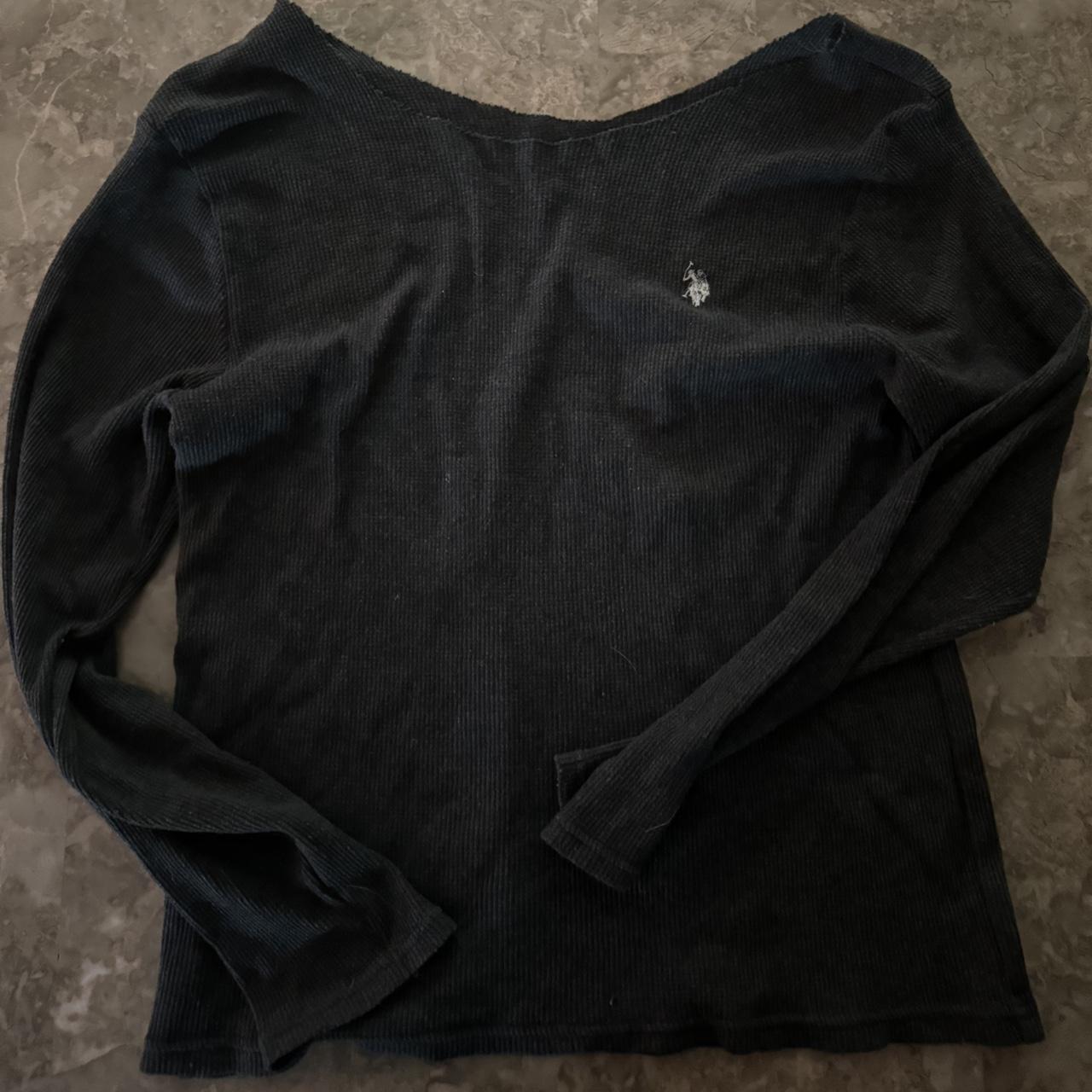 off the shoulder polo crewneck - Depop