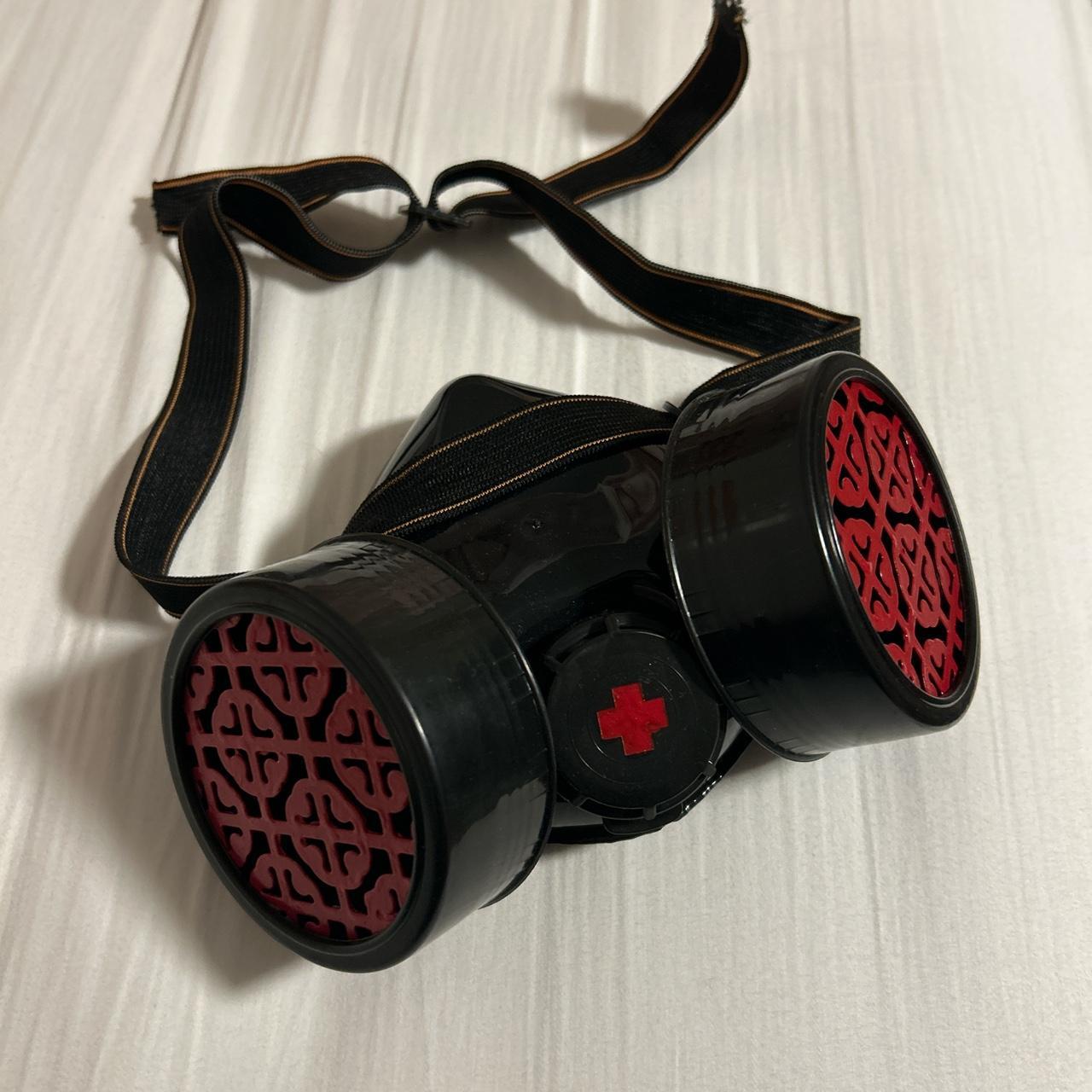 really cute cosplay red gas mask; bought at a... - Depop