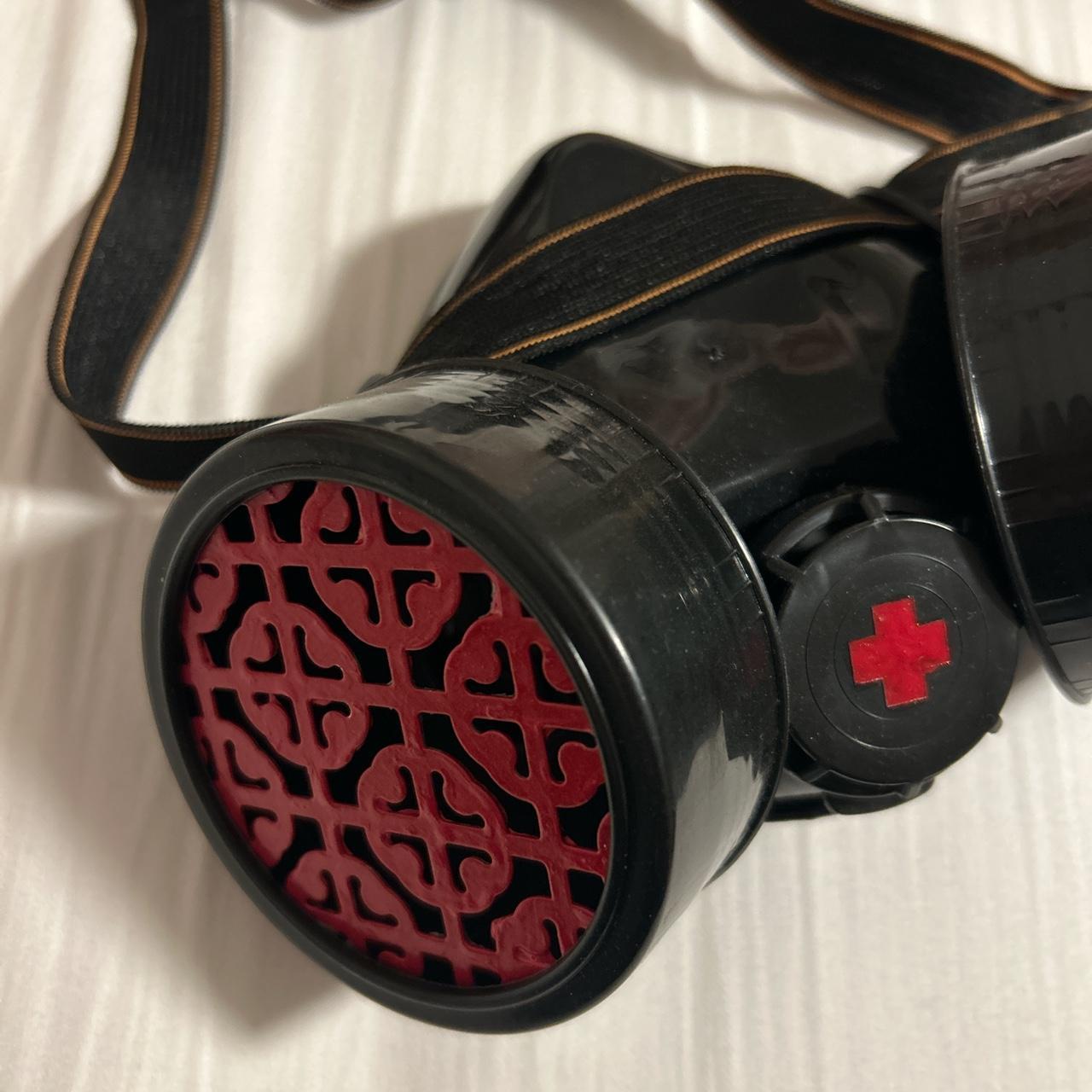 really cute cosplay red gas mask; bought at a... - Depop