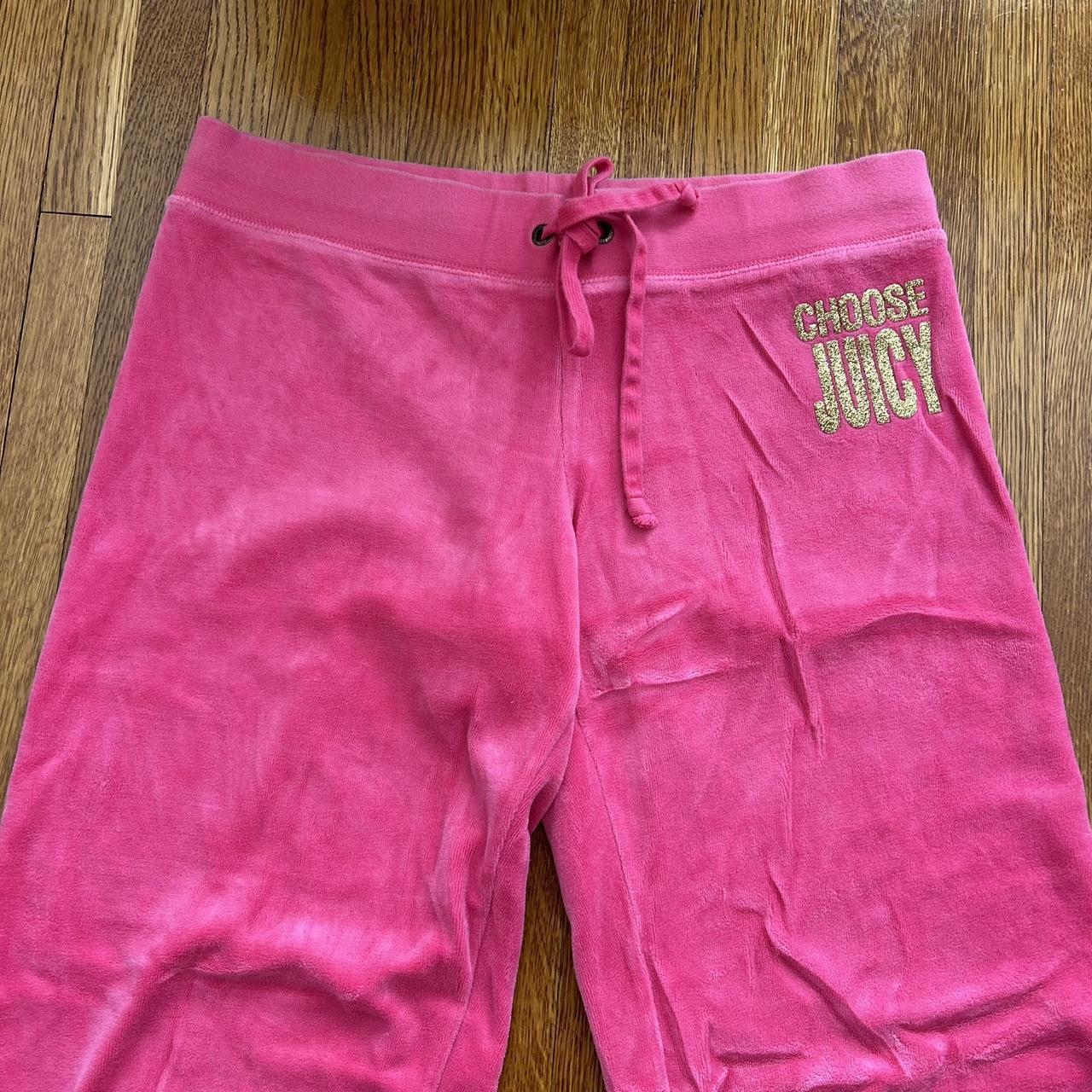 Pink Juicy Couture velour tracksuit pant bottoms... - Depop
