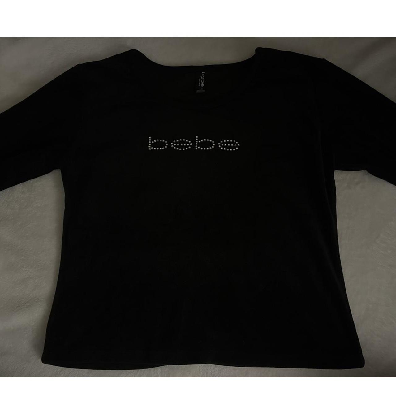 Bebe velour top🐈‍⬛🖤💕💕 (pj top but can be worn with... - Depop