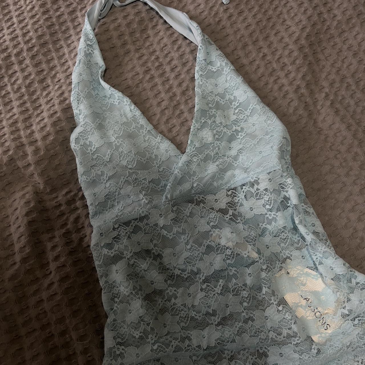 Light blue lace halter top #glassons Never worn | Depop