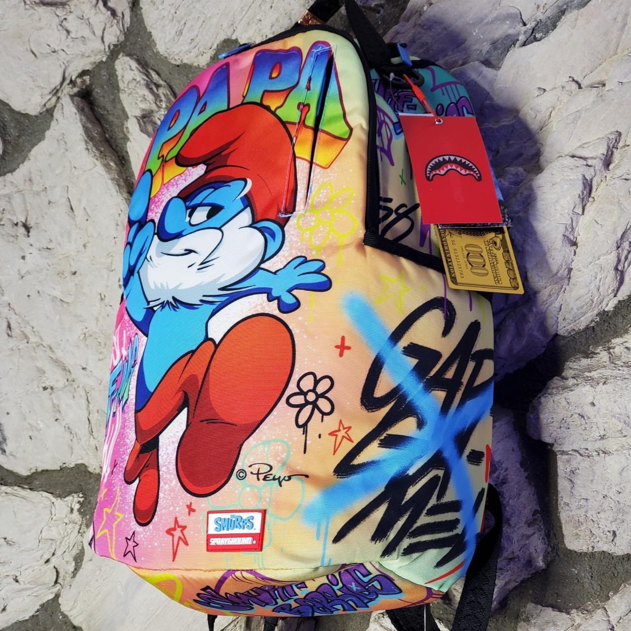 Sprayground Men's Yellow and Blue Bag | Depop