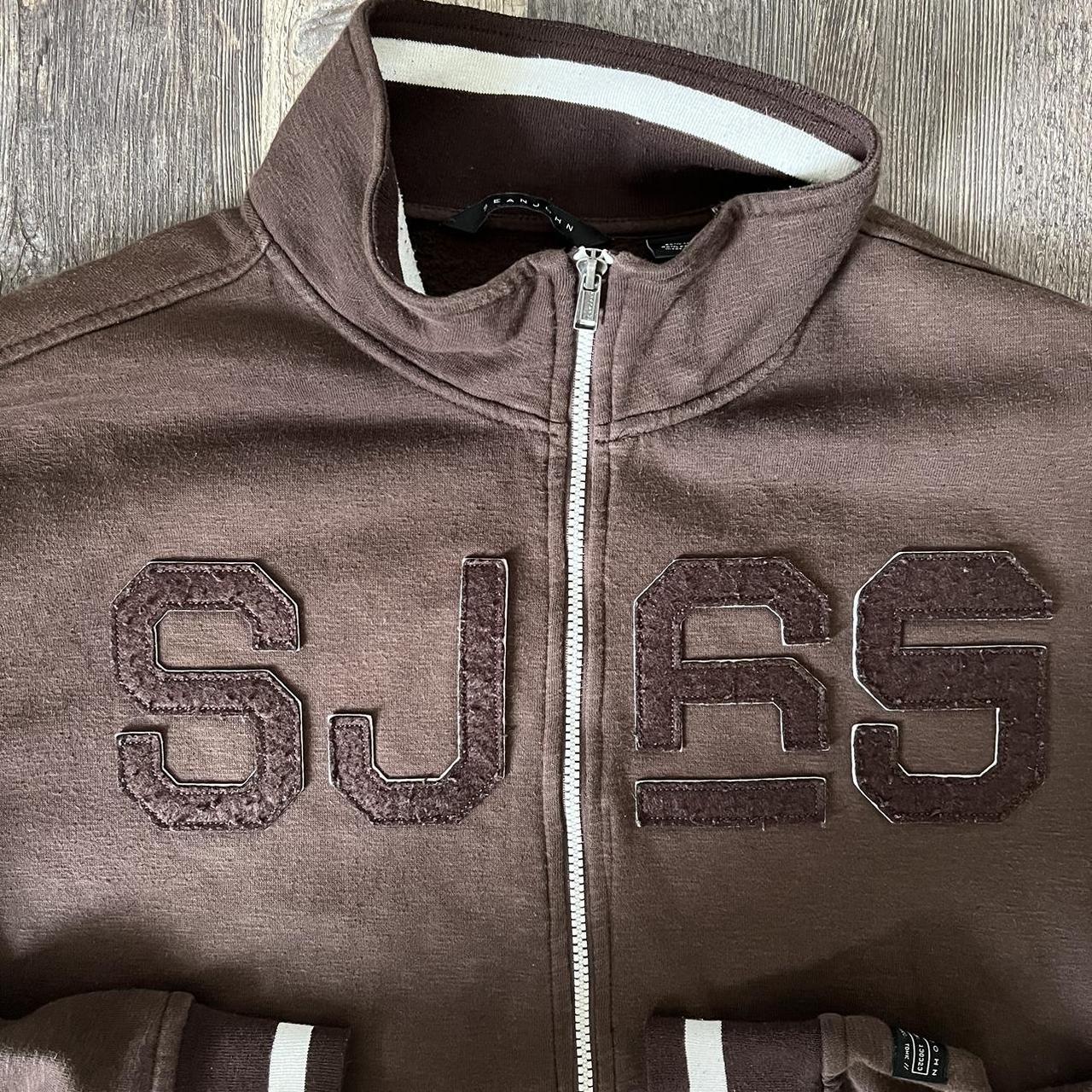 Sean John Men's Brown and White Jacket | Depop