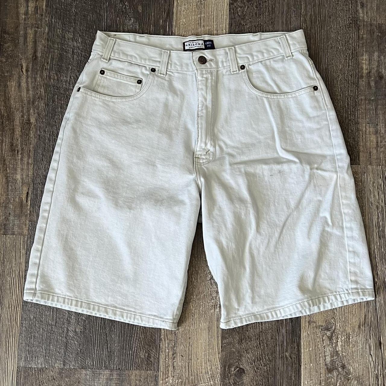 Vintage White Jorts Tagged 34” but I measured the... - Depop