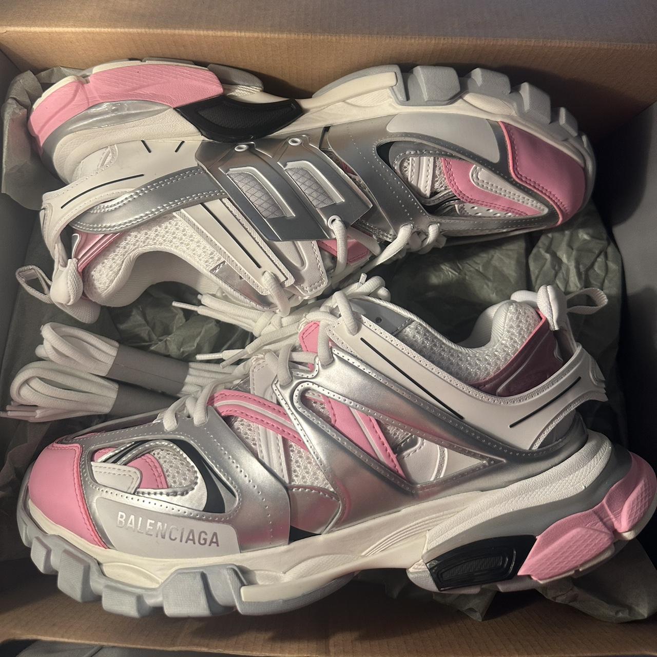 White/Black/Pink/Silver #Balenciaga Track runners - Depop
