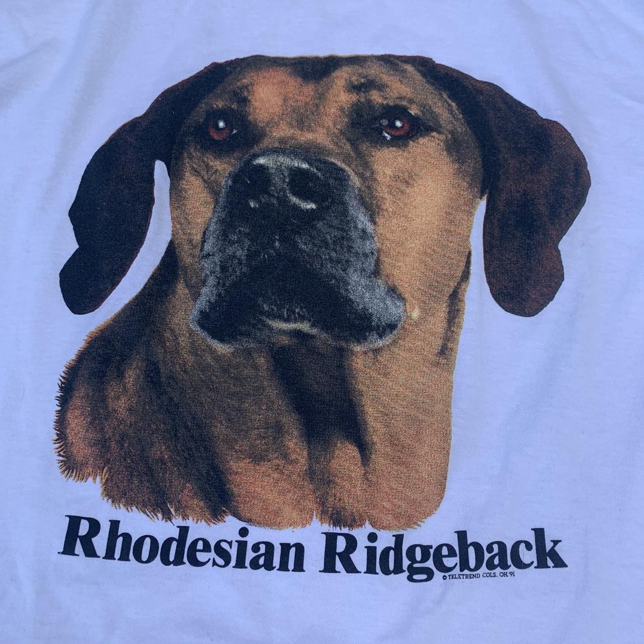 Vintage 1991 Rhodesian Ridgeback Dog Graphic Shirt,... - Depop